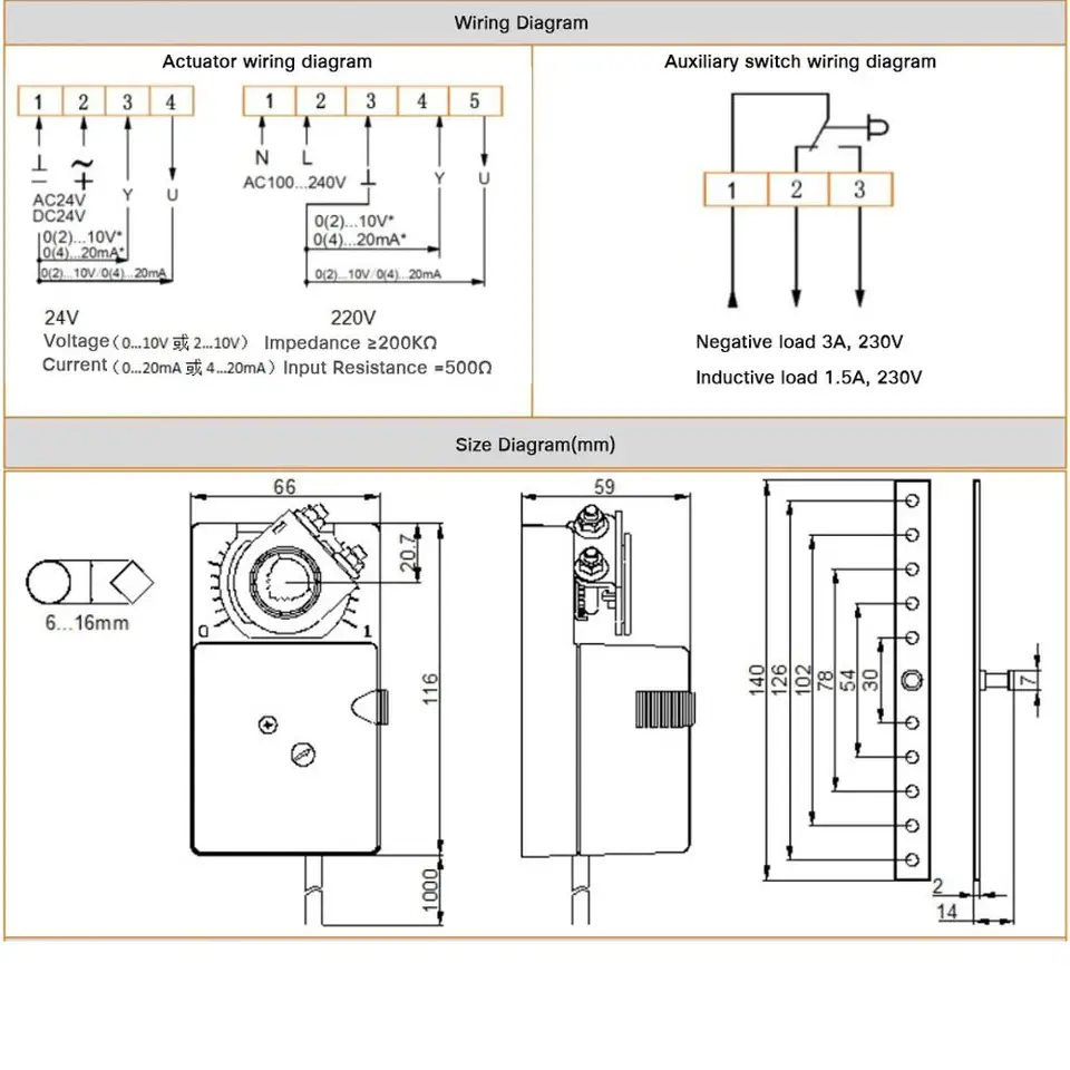 4-20ma Signal Generator General Damper Actuator 4Nm - 0-10V/4-20mA ...