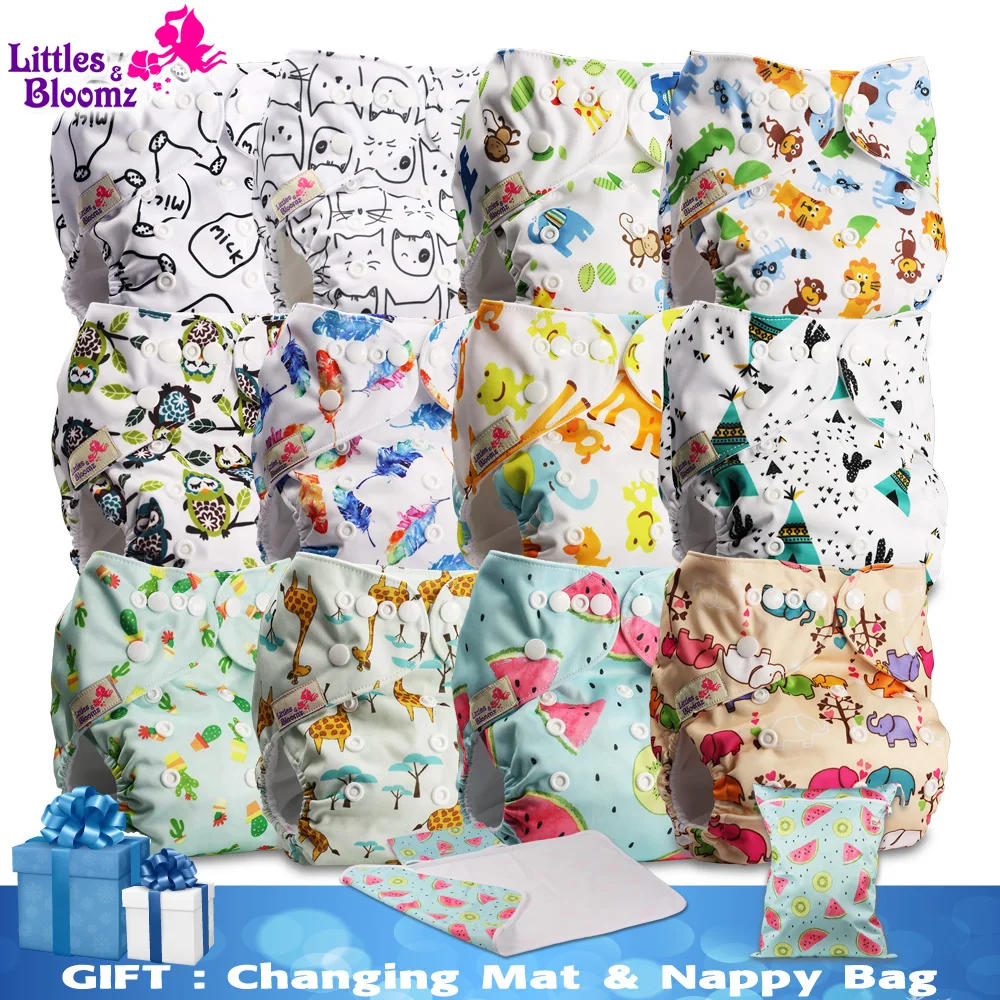 12 Standard/Charcoal Washable Reusable Nappy Diaper with 12 Microfiber ...