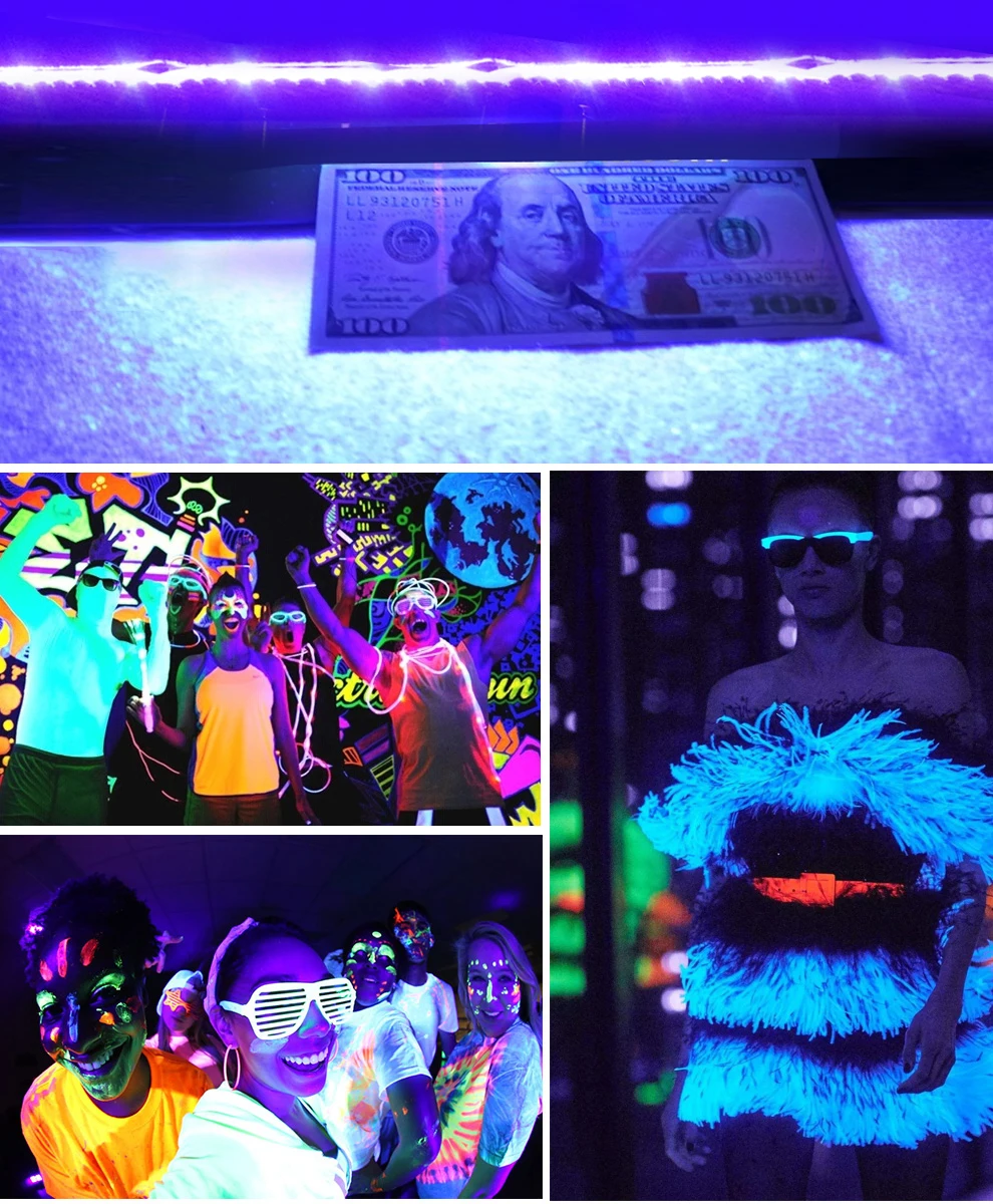 BANDE LED,No Waterproof-1m--Bande lumineuse LED UV SMD2835, ruban de lampe Flexible, DC5V, 0.5M ...