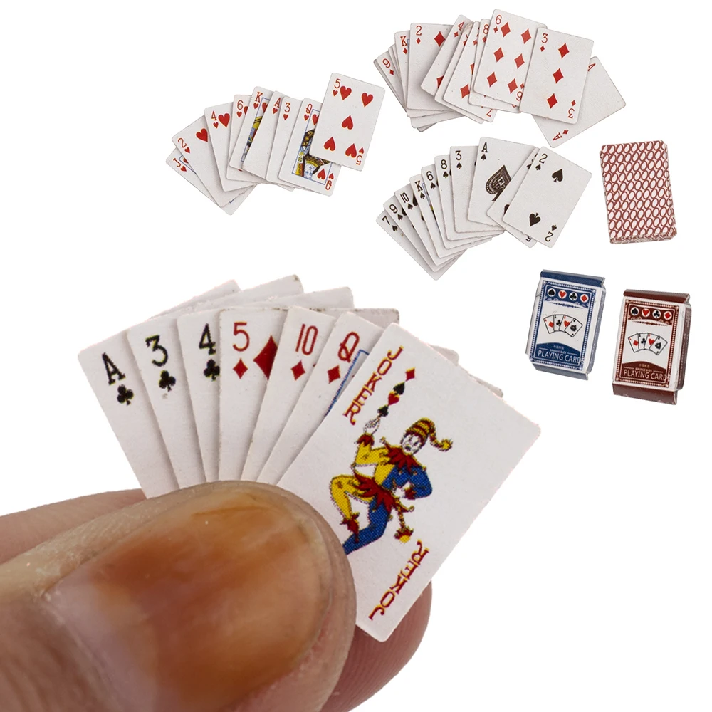Dollhouse Making 1:12 Scale Playing cards Dollhouse Miniature Toy Doll ...
