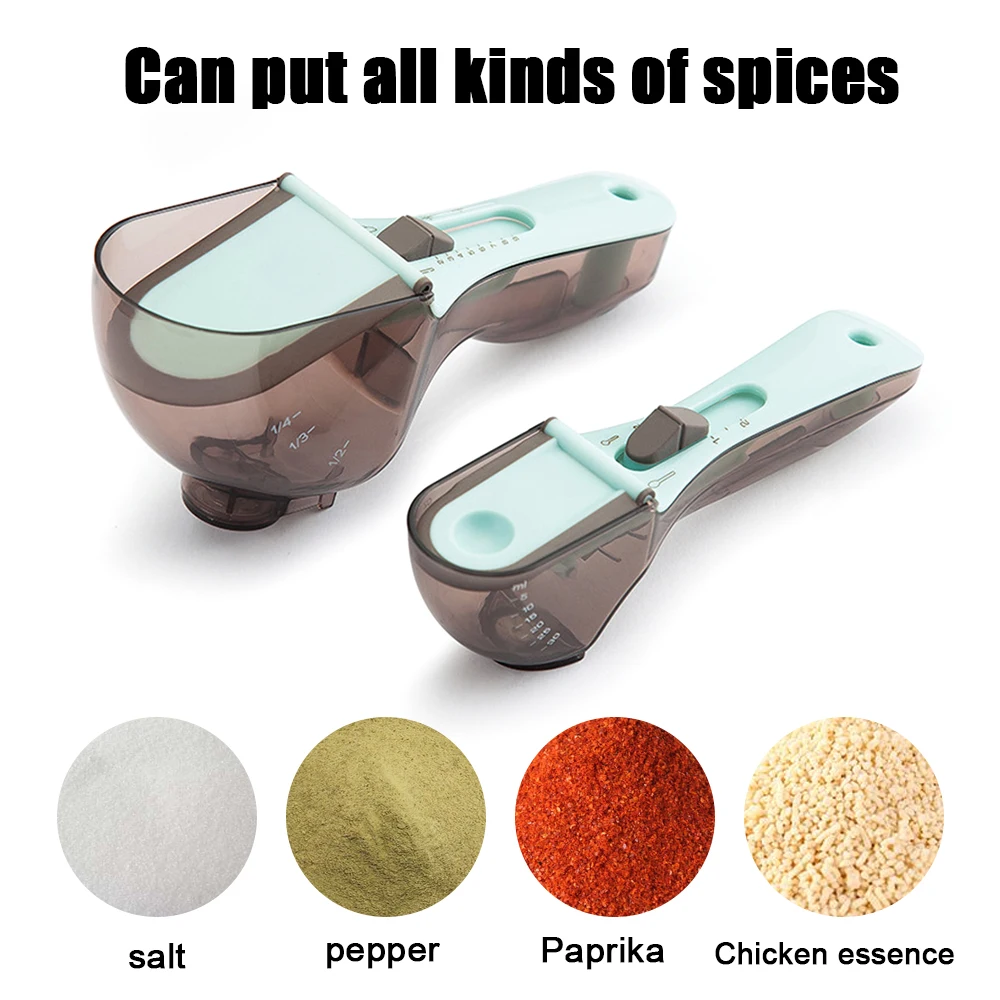 2Pcs Adjustable Measuring Spoons with Magnetic Snaps Multifunctional ...