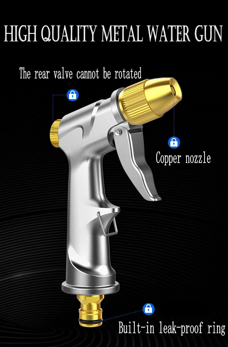 TETE D'ARROSAGE,Silvery Gun Kit--Pistolet à eau haute pression, système ...
