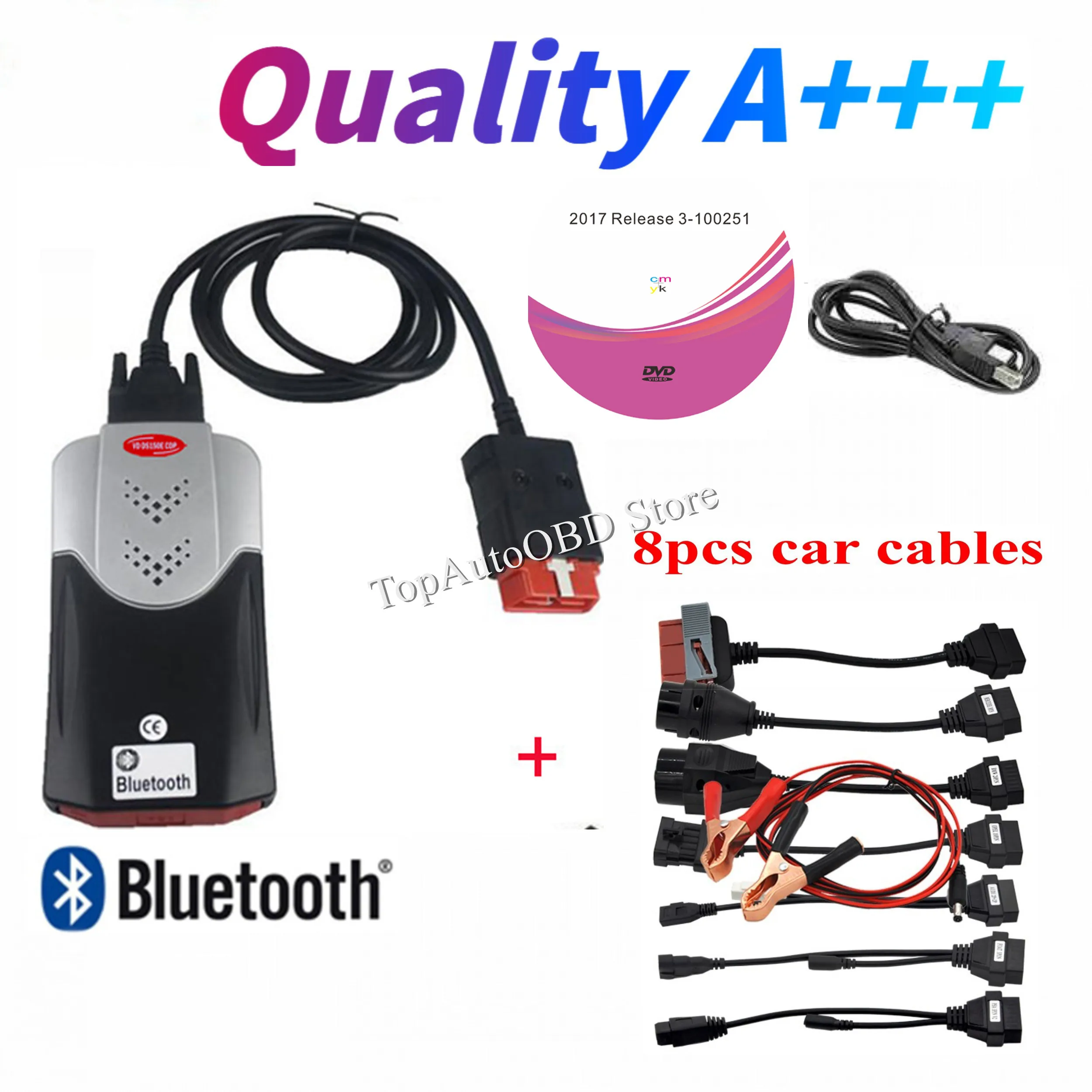 2017r3 Adapter Cables For Delphis Vd Ds150e Obd2 Obdii Cars Diagnostic ...
