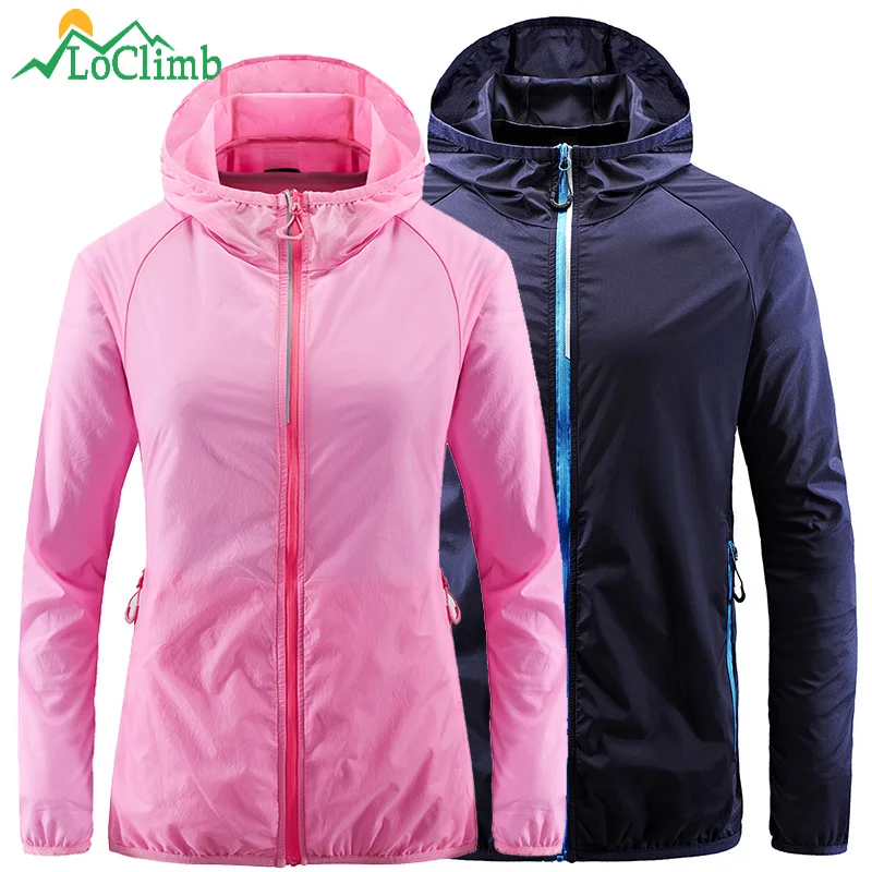 LoClimb Men's Outdoor Hiking Jacket Women/Men UPF40 Rain Coat Lovers ...