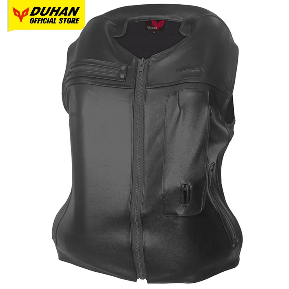 DUHAN Motorcycle Airbag Vest Men Motorcycle Jacket Genuine Leather ...