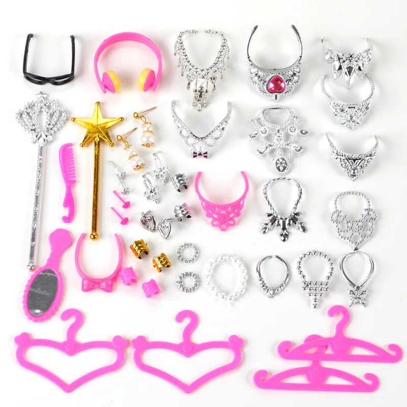 38-32pcs-set-1-6-Doll-Accessories-Crown-Earrings-Pink-Hanger-Mirror ...