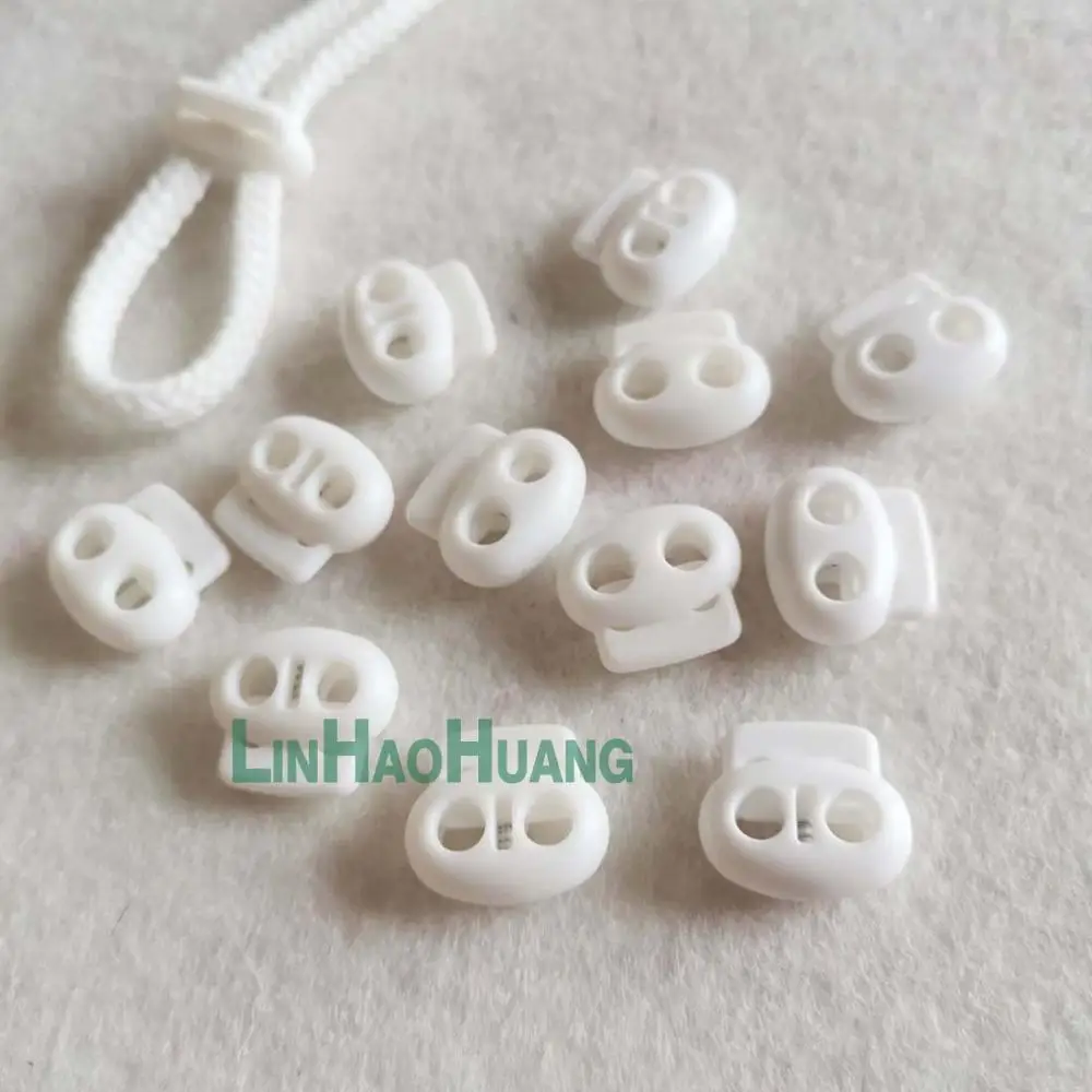 100pcs-lot-White-POM-plastic-ball-cord-lock-toggles-plastic-2-hole ...