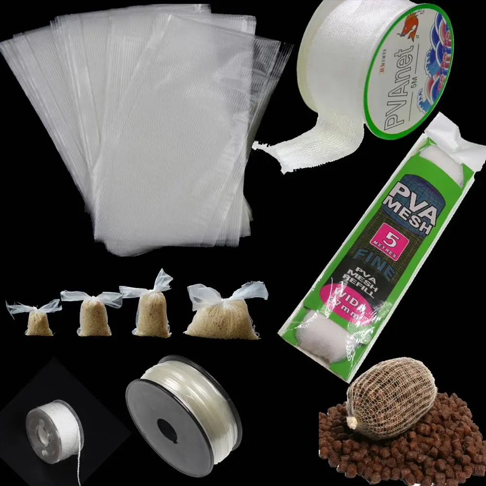 Carp Fishing PVA Bags PVA Mesh PVA String Fast Dissolving Non Residue ...