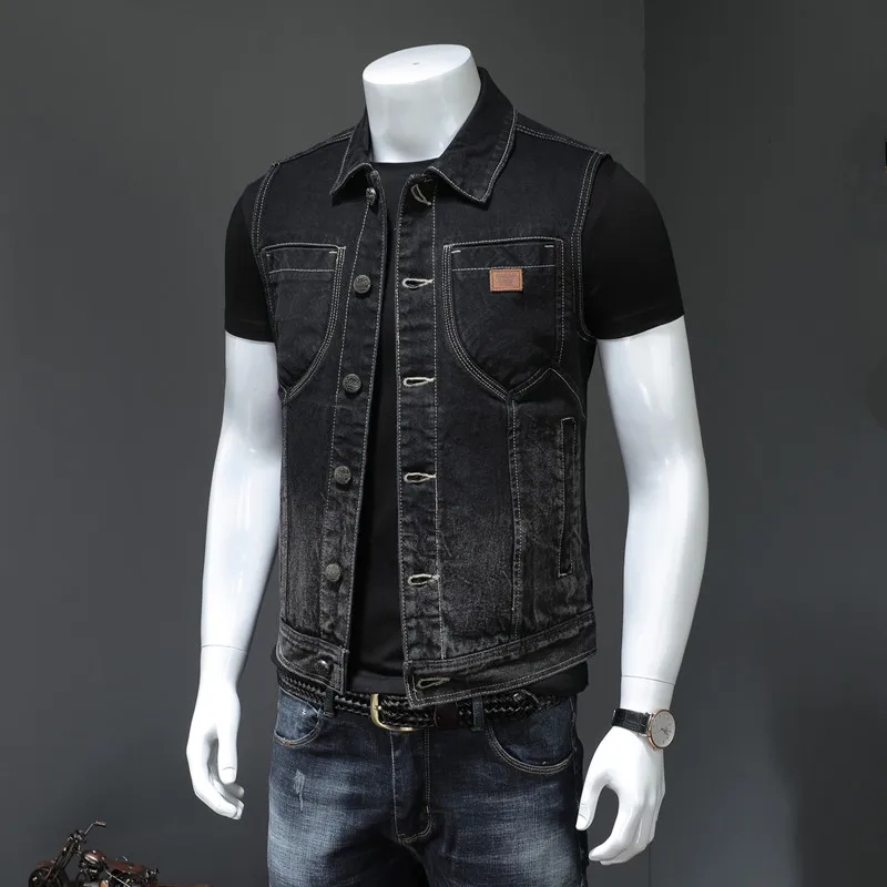 Denim Vest Men Motorcyles