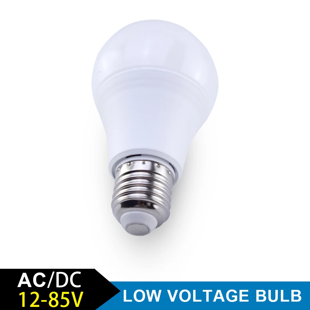 Bombillas LED E27 AC DC 12V 85V, lámpara blanca cálida y fría, focos ...