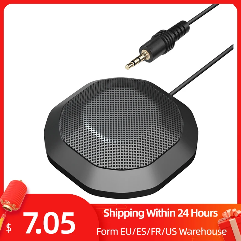 Portable 3.5mm Plug Conference Microphone 360° Omnidirectional ...