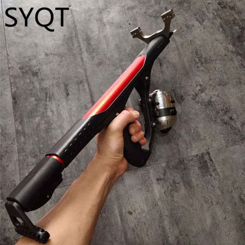 2021 Novo Slingshot Metal Resin Fish Shooter Versão Longa com Roda De ...