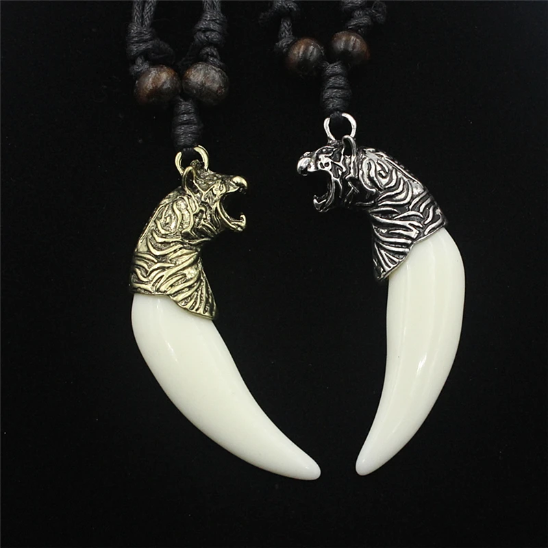 Boy-Men-s-Punk-Alloy-Tiger-Teeth-Pendant-Necklace-Leopard-Head-Acrylic ...