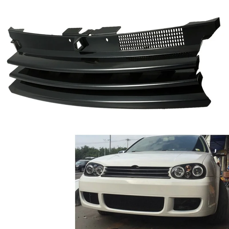 Black Car Grill Front Hood Grille For-VW Volkswagen GOLF 4 MK4 GTI R32 ...