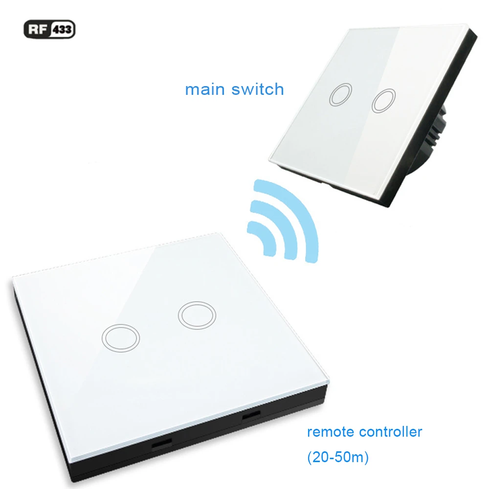 1/2/3 Gang 433mhz Wireless Remote Wall Light Touch Switch Wireless ...