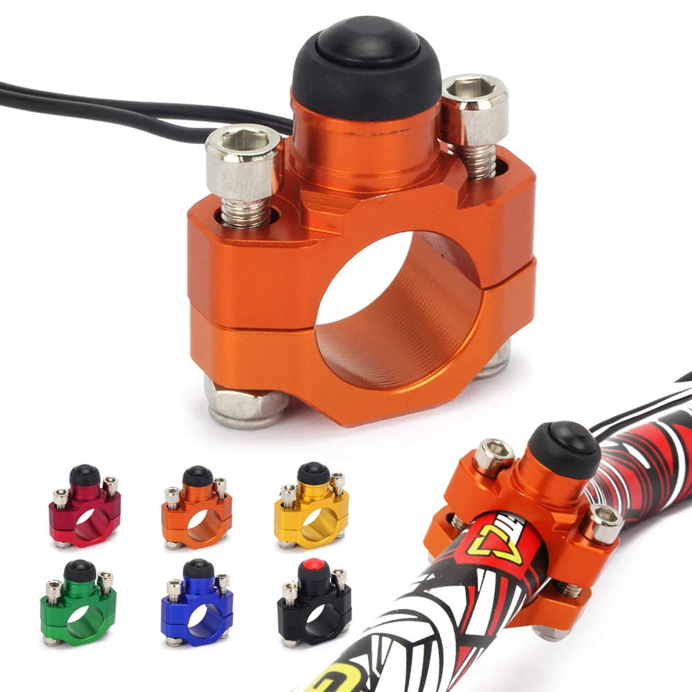 Motorcycle Orange Cnc 22mm Universal Kill Switch Stop Start Button ...