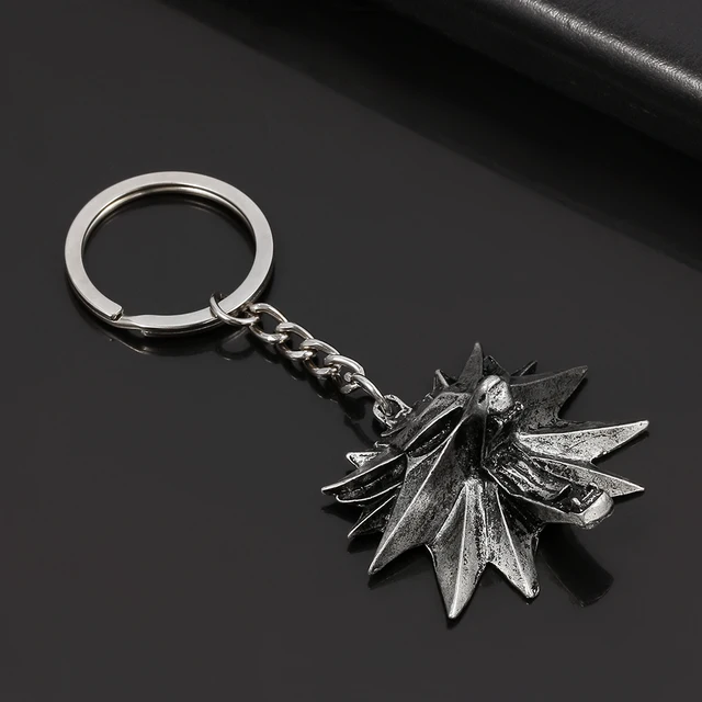 Wild Hunt Game Key Chain Wolf Head Keyring Metal Medallion Gaming ...