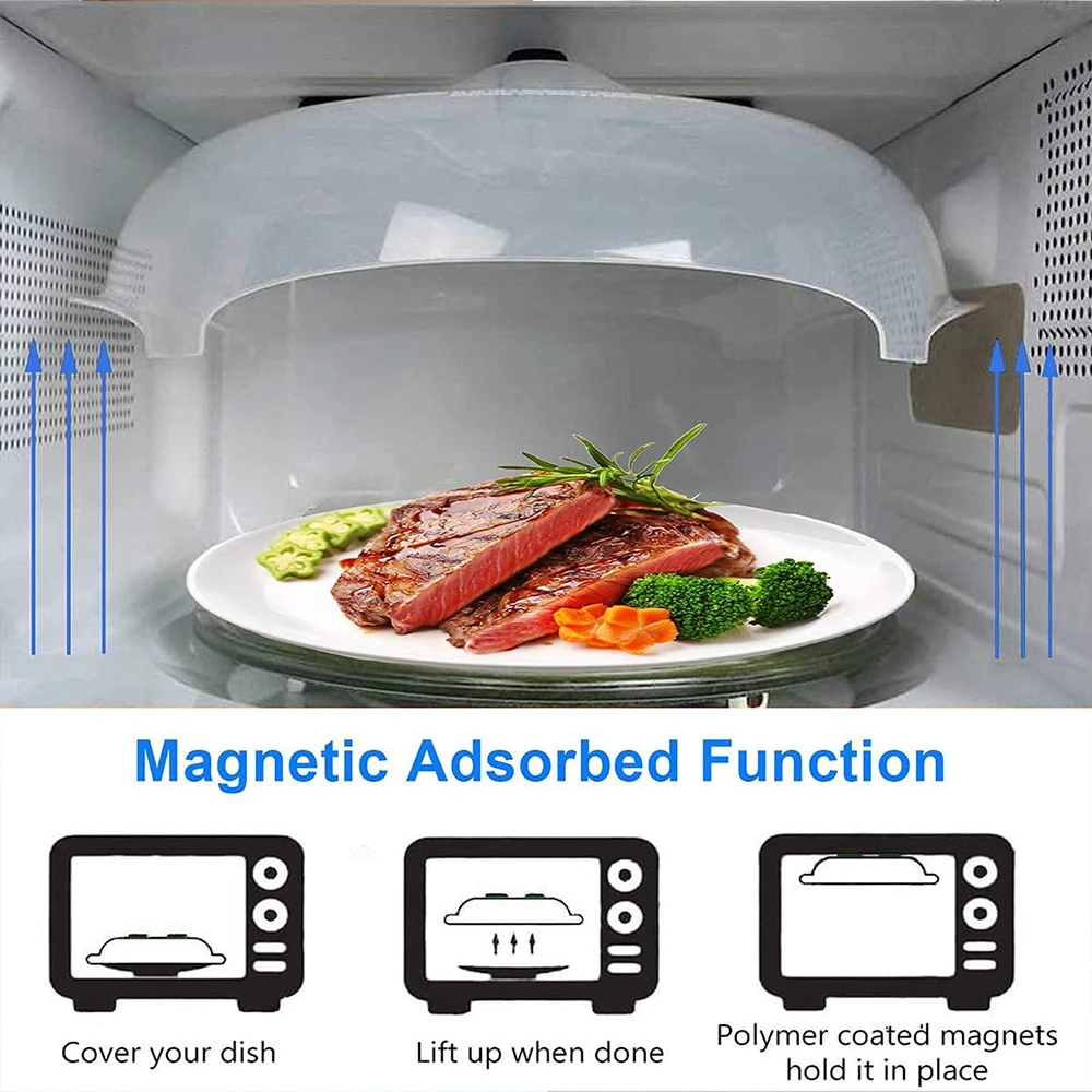 Magnet Food Splatter Guard Microwave Anti-sputtering Cover With Steam ...
