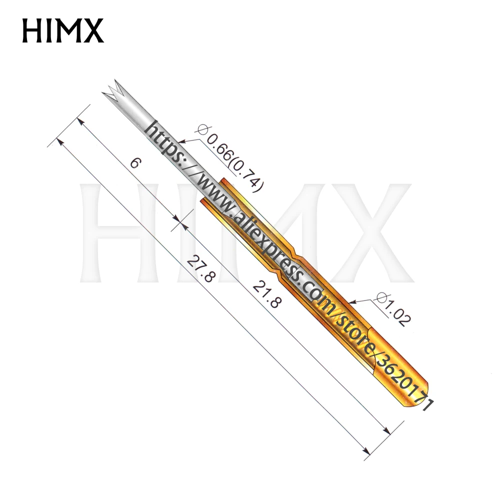 100pcs Pm75-q1 Probe Test Needle Retractable Spring Pogo Pin Thimble 0 ...