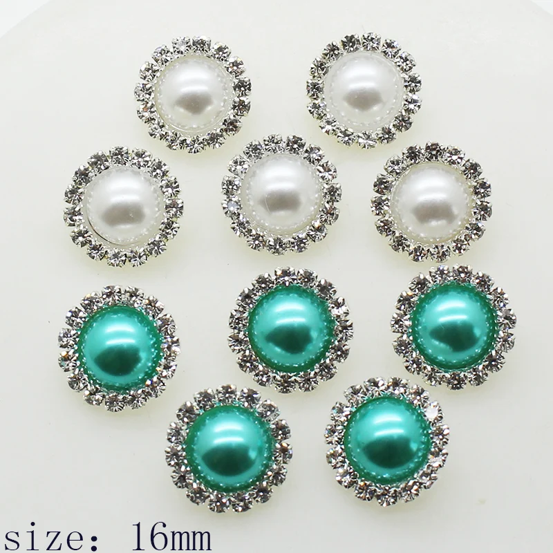 Pearl Rhinestone Button 10pcs / Lot16mm Sewing Decorative Shirt ...