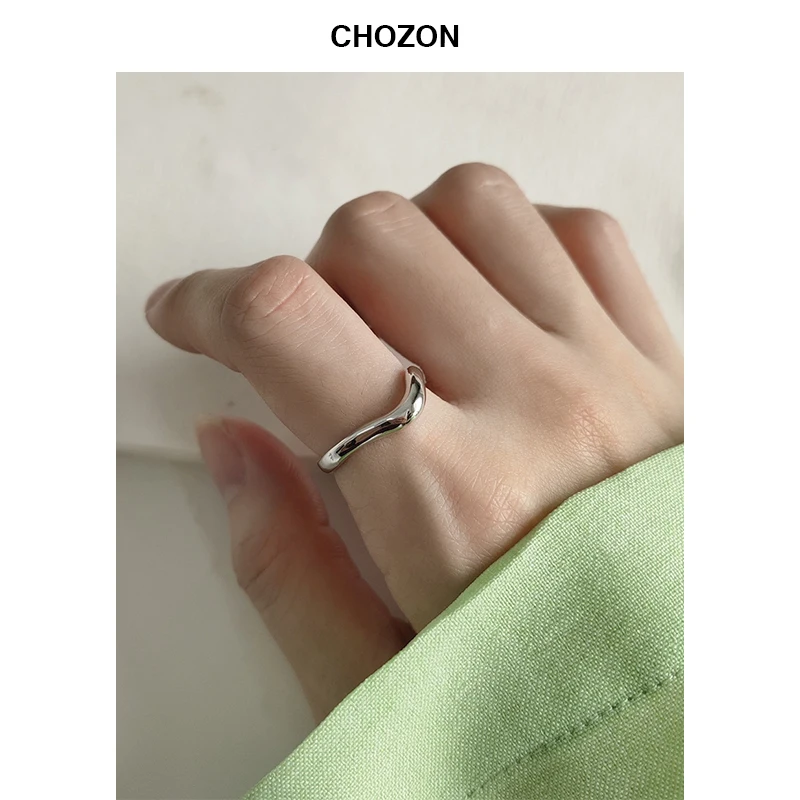 Minimalist 925 pure silver Cute Dainty Rings for Women Open Resizable ...