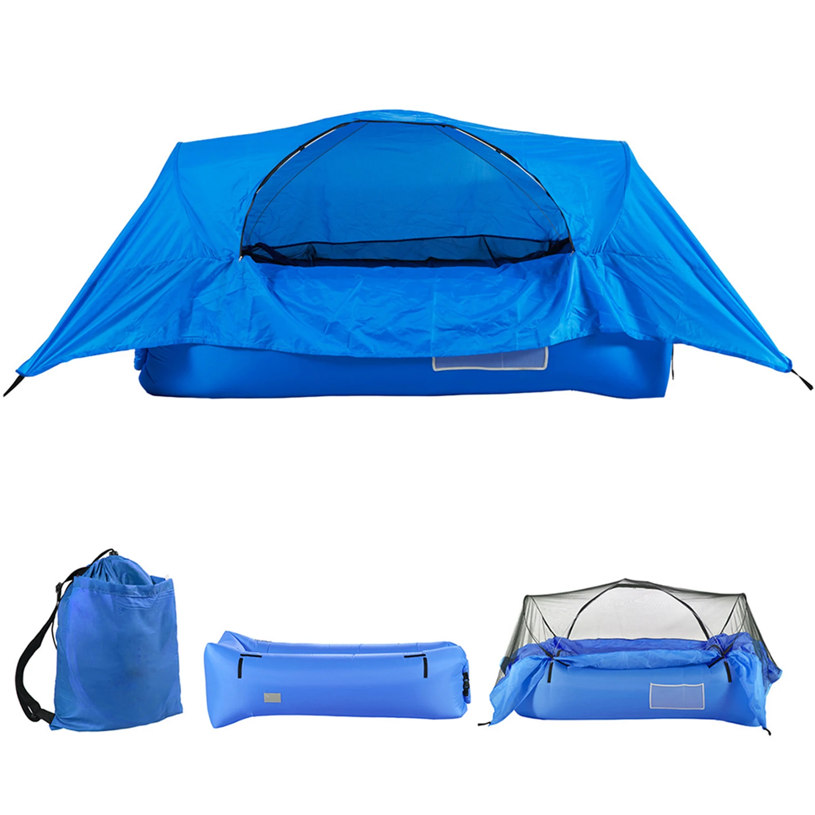 2-in-1 Airbed Tent Inflatable Air Sofa With Canopy Portable Outdoor ...