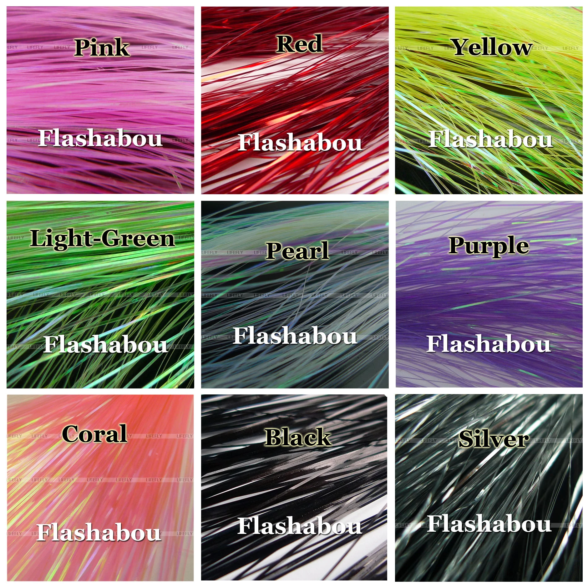 9 Colors, 18 Packs Flashabou, Holographic Tinsel, Flash, Fly Tying, Jig ...