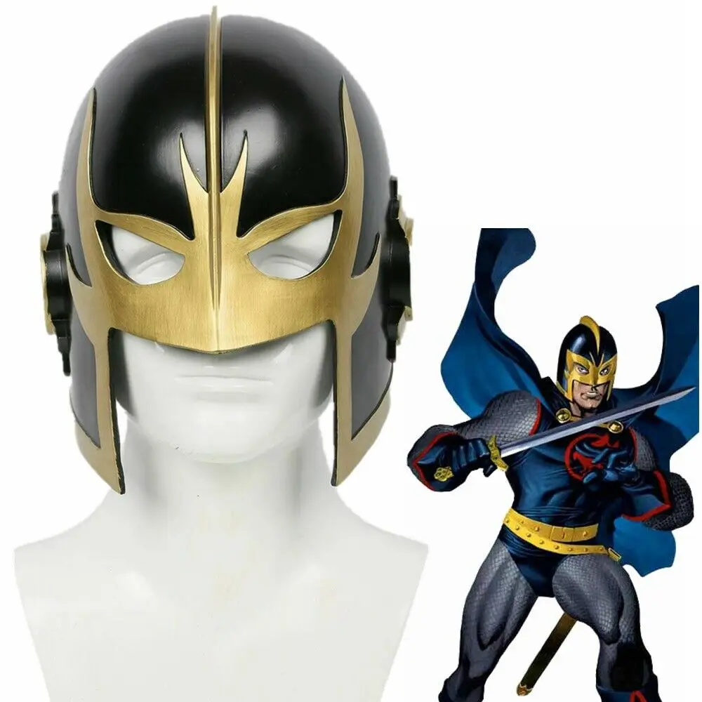 XCOSER Black Knight Cosplay Resin Helmet Golden & Black Full Head Mask ...
