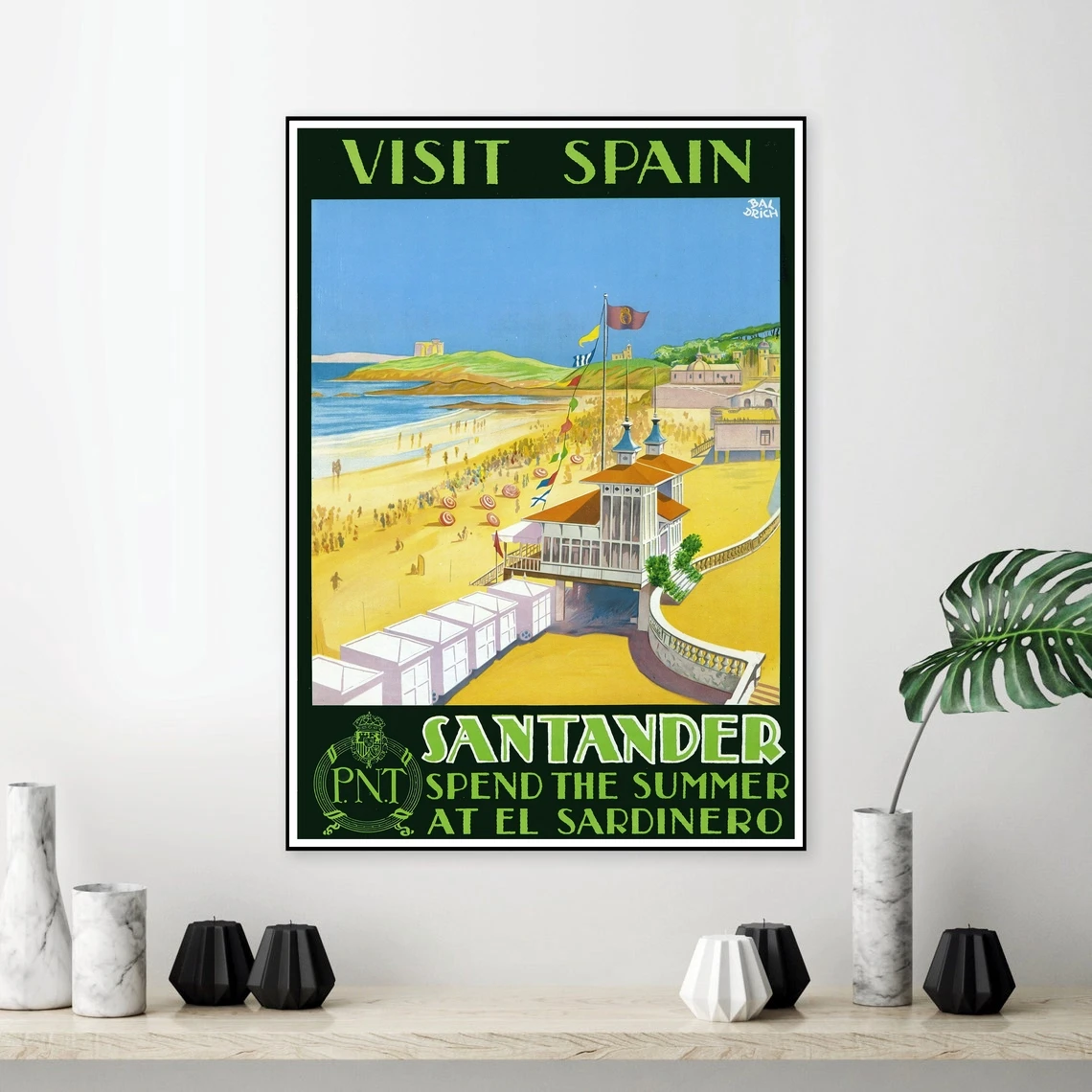 Reprint Of A Vintage Travel Poster To Santander In Spain Art Retro ...