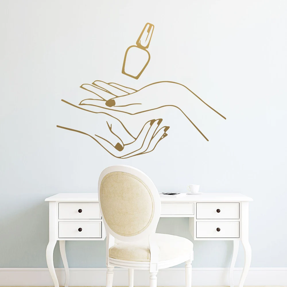 Beauty Nails Salon Wall Sticker For Nail Room Decor Girls Bedroom Vinyl ...