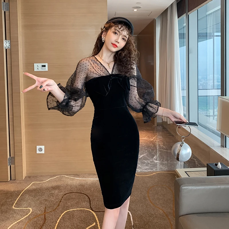 Облегающее платье миди для девочек в стиле пэчворк с кружевными ...