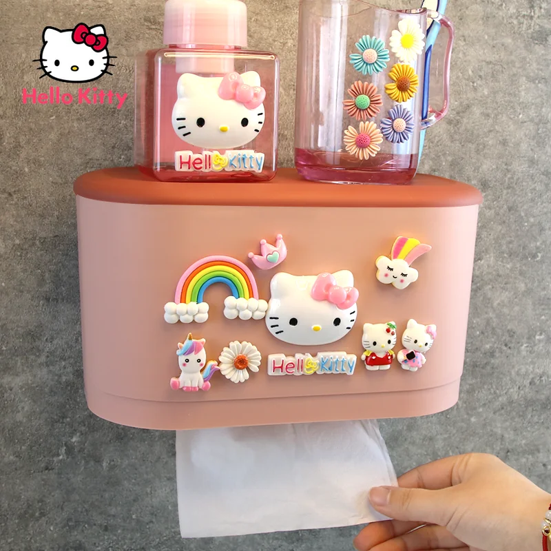 Hello Kitty Creative Cute Wall mounted Punch free Cartoon Hand Paper ...