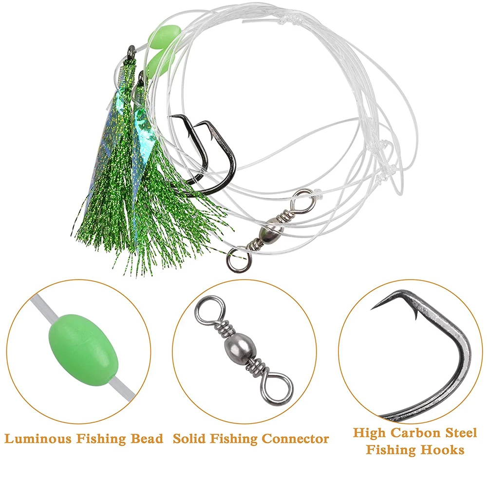 Premium Fluke Rigs - Set of 5 - Easy Fishing Tackle