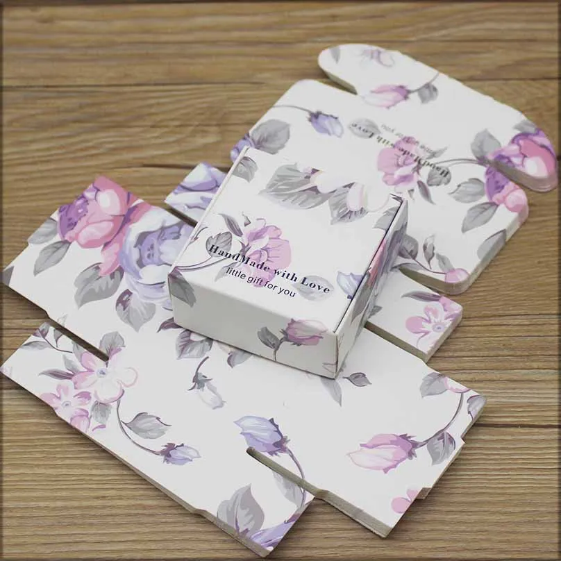 DIY THANK YOU gifts packag Vintage kraft flower Gifts box Packaging For ...