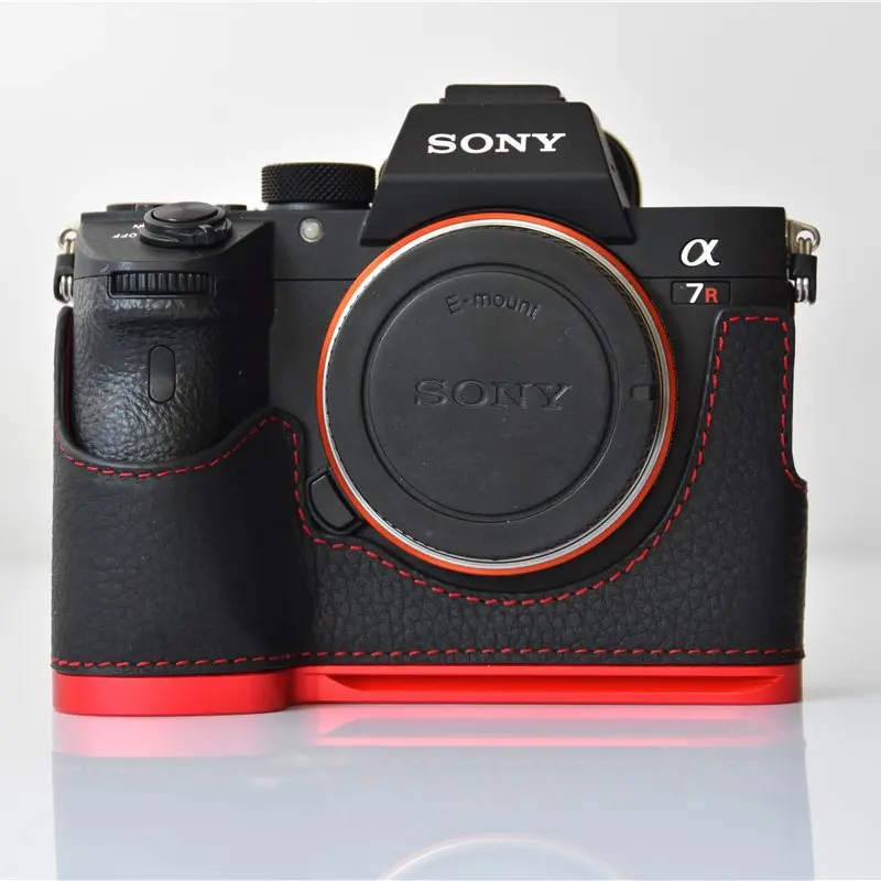 Genuine Leather Half Bottom Case Cover Camera Bag for Sony A7R3 A7R ...