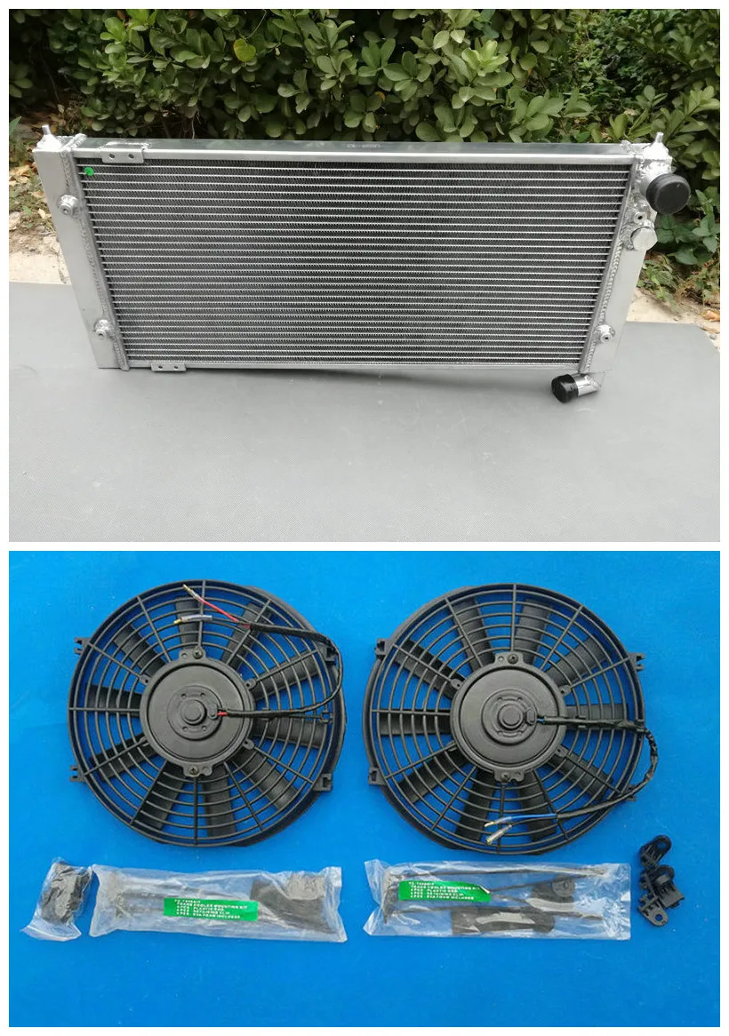 Full Aluminum Radiator & 2*fan For Volkswagen Vw Golf 2 Corrado Vr6 ...