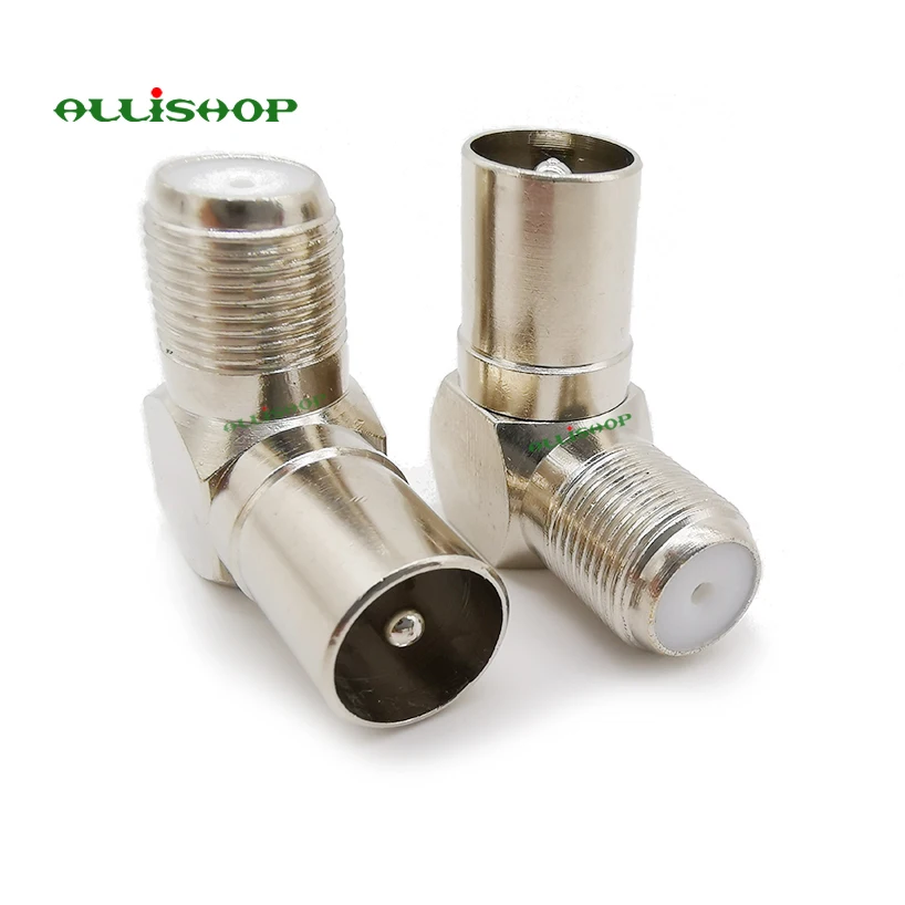 90 Degree Right Angled Tv Aerial Cable Connector Rf Coaxial F Female To ...