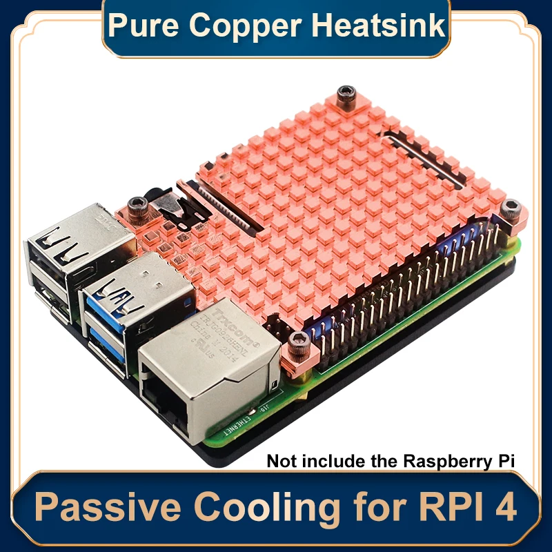 Raspberry Pi 4 Copper Heat Sink Passive Cooling Radiator Metal Thermal ...