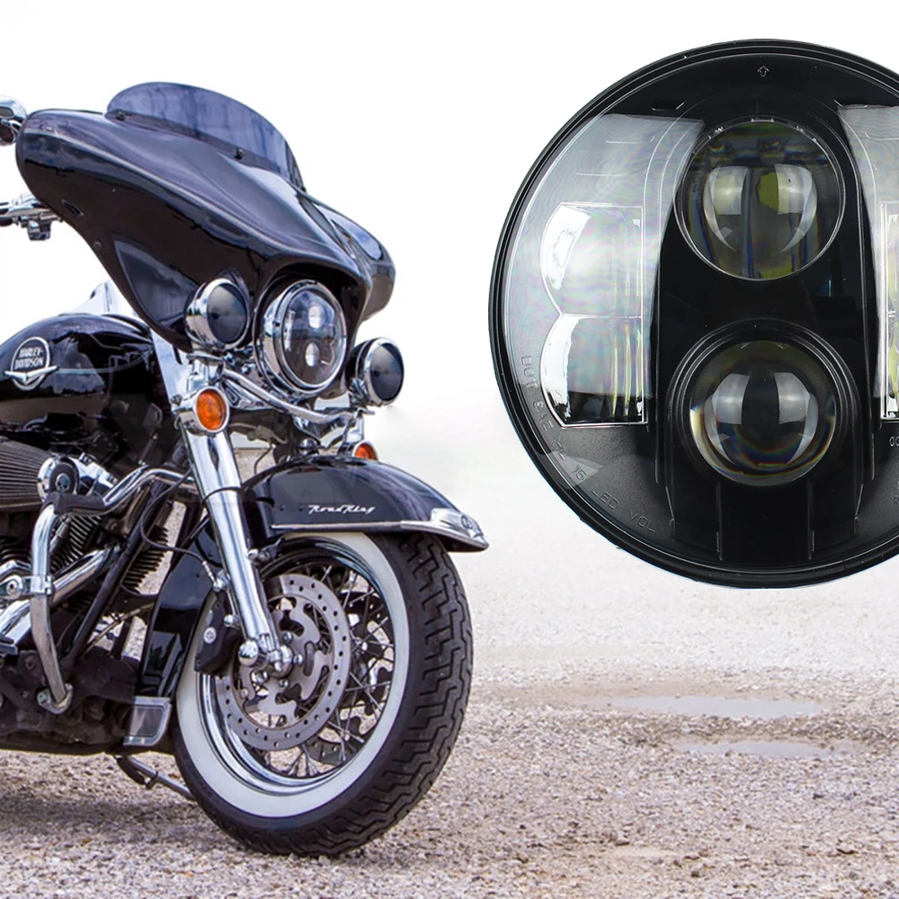 7" Round H6024 Sealed-Beam Motorcycle Headlight LED Headlight ...