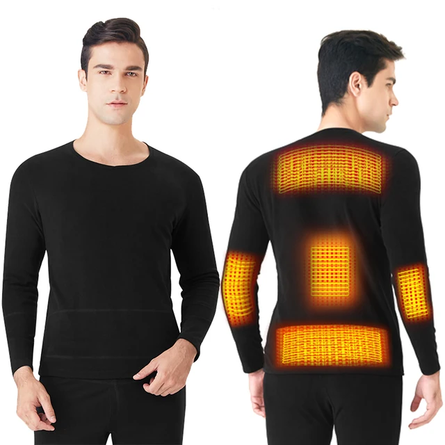 Winter Heated Underwear Outdoor USB Battery Powered Electric Thermal ...