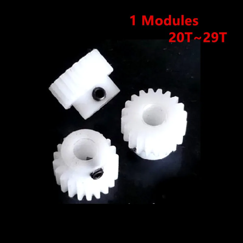 1 Modules 20T 29T Tooth Pom Plastic Bore4 5 6 6.35 7 8 9 10 11 12mm Spur Gear for Self ...