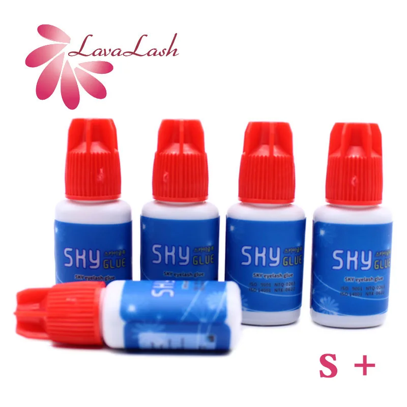 5 Bottles Sky Glue S Plus Type Red Cap Original Korea Eyelash ...