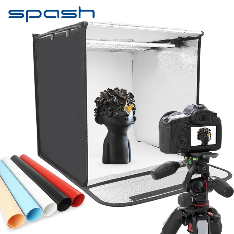 SPASH Portable Light Box 40cm Foldable Softbox Bi color LED Lightbox ...