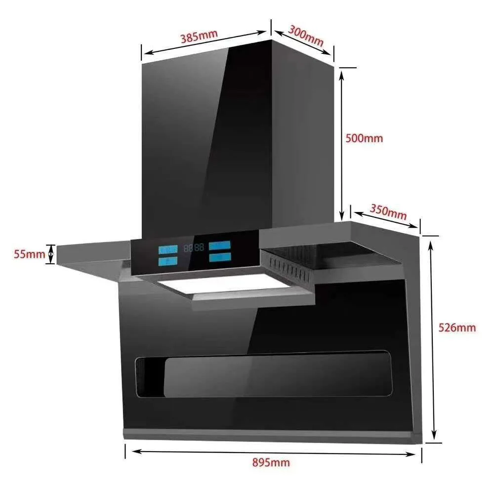 Kitchen-Top-Suction-Hood-Household-Wing-type-Smart-Range-Hood-Hot ...