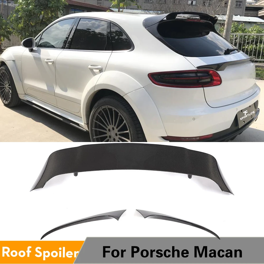 Carbon Fiber Rear Roof Spoiler Boot Lip Wing Spoiler For Porsche Macan ...