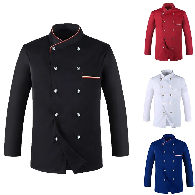 Chaqueta de Chef para hombre y mujer, abrigo de cocinero de manga larga ...