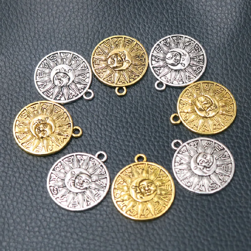 8pcs Helios 12 Constellation Astrology Amulet Pendant Retro Necklace ...