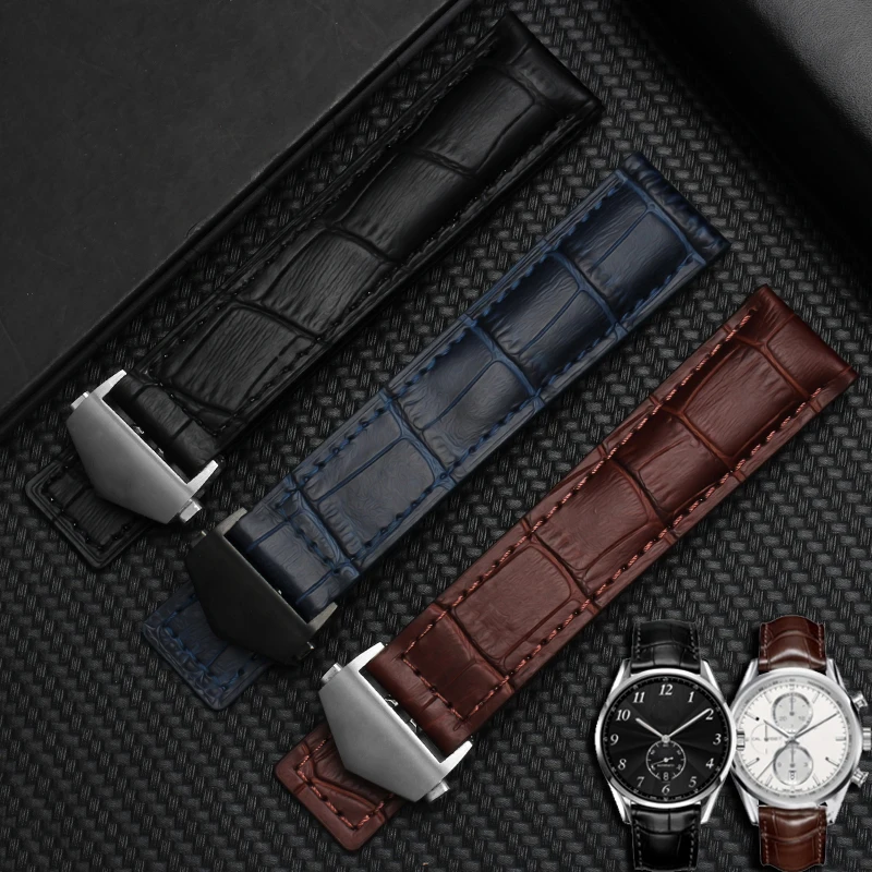 19mm 20mm 22mm Cow Leather Watch Strap For TAG HEUER MONACO Series Men ...