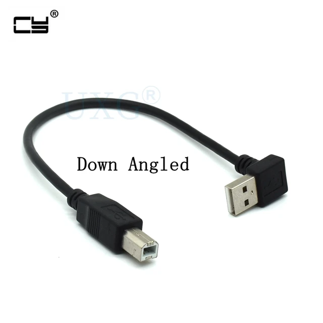 USB Up / down bend type B Male to Up Down 90 Degree Angled USB 2.0 Male ...