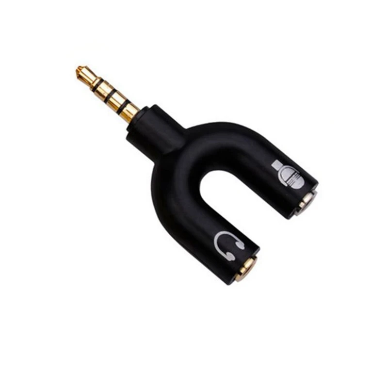 3.5mm Stereo Y Splitter Audio Male to 2 Female Mic Headset Jack Plug ...